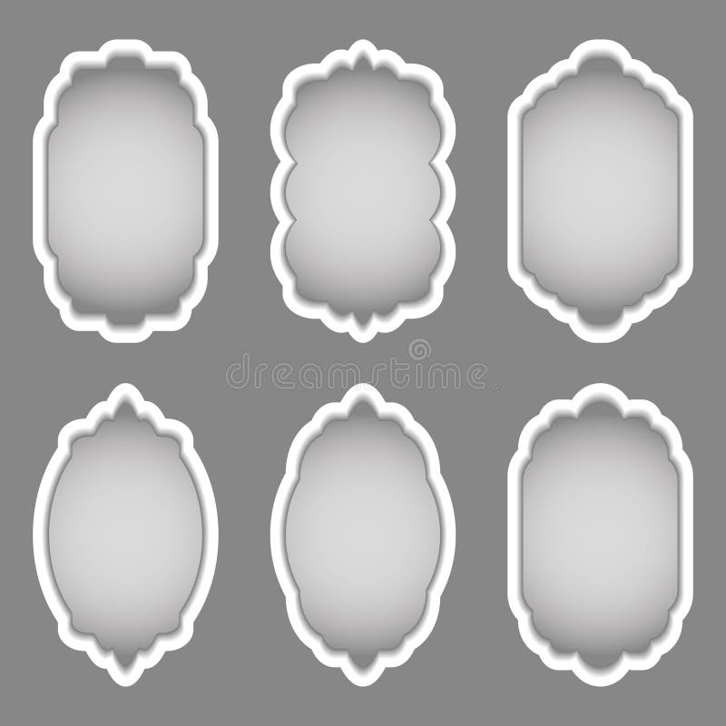 Set of Colorful Frames of Different Shapes. Vector Illustration. Stock ...