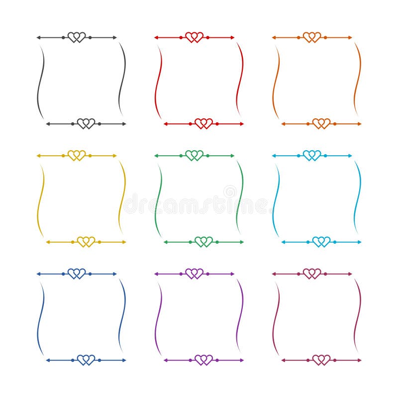 Set of Colorful Frames Isolated on White Background Stock Vector ...
