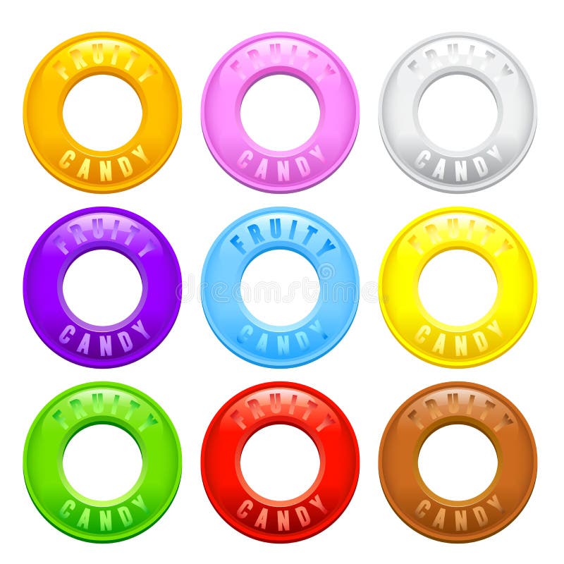 Set of Colorful Fruity Flavored Ring Shaped Candy Stock Vector ...