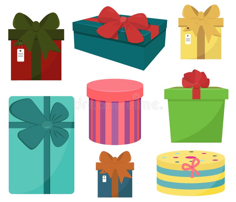 Set of Colorful Gift Boxes. Vector Illustration Stock Vector ...