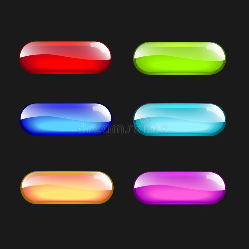 Set of Colorful Glass Buttons. Web Design Elements Stock Vector ... Set of Colorful Glass Buttons. Web Design Elements Stock Vector ...