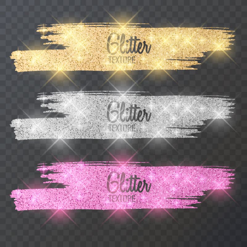 Set of Colorful Glitter Texture, Vector Texture on Black Stock Vector ...