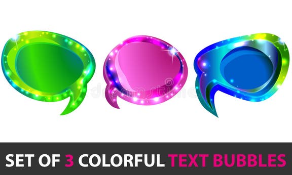 Set of Colorful Glowing Textboxes Stock Vector - Illustration of ...