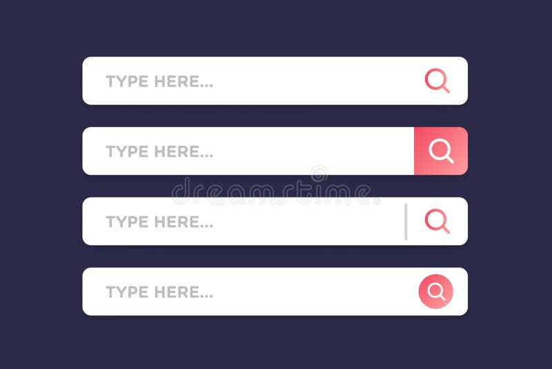 Set of Colorful Gradient Clean Style Search Buttons with Pink Vector ...