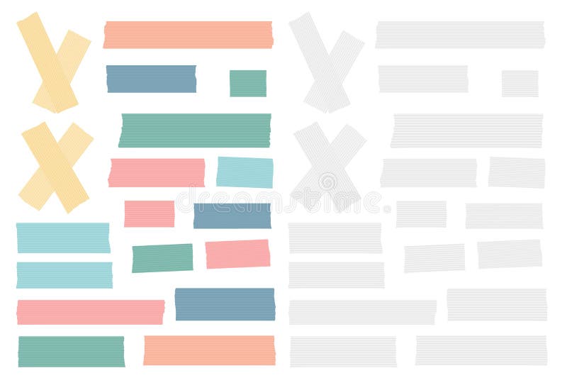 Set of Colorful , Gray Lined Different Size Masking Tape, Banners are ...