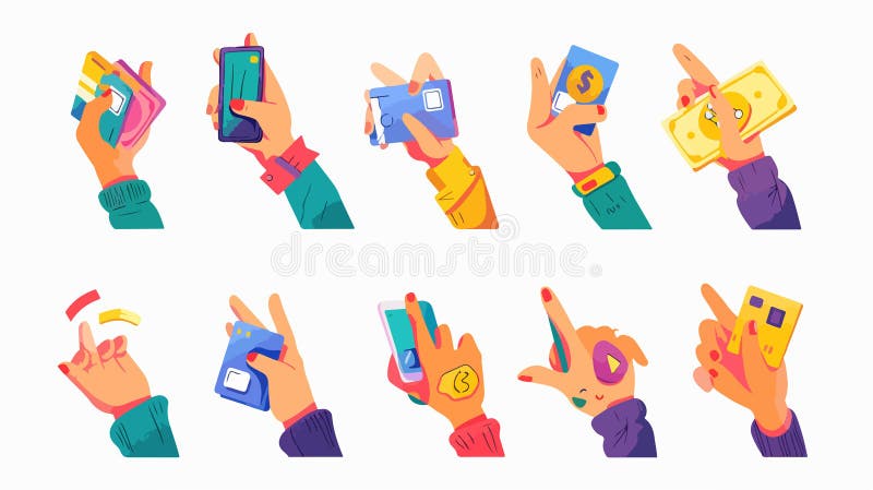 Vibrant Hands Holding Various Objects - Creative Collection of Colorful ...