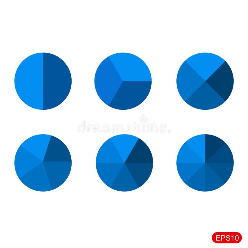 Set of Colorful Info Piecharts / Segment of Circle Element Icons for 1 ...