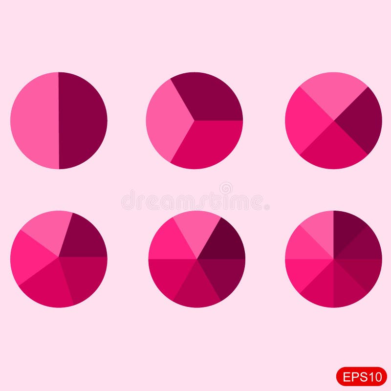 Set of Colorful Info Piecharts / Segment of Circle Element Icons for 1 ...