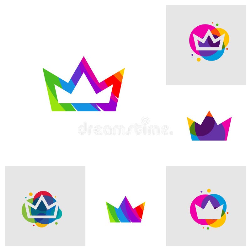 Set of Colorful King Logo Template Design Vector, Emblem, Design ...