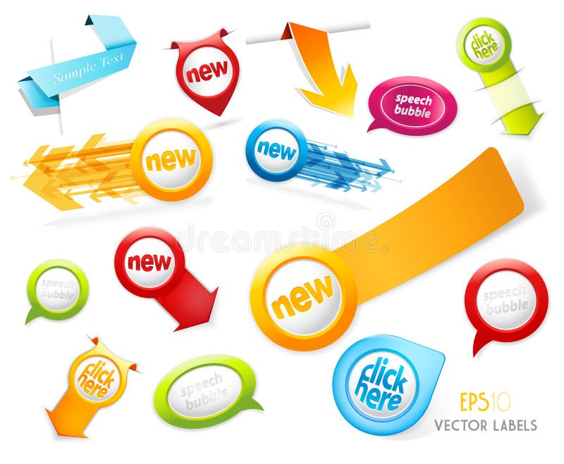 Set of colorful labels. stock vector. Illustration of collection - 25928288
