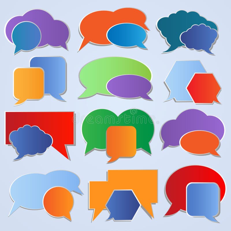 Set of Colorful Labels, Speech Bubbles Stock Vector - Illustration of ...
