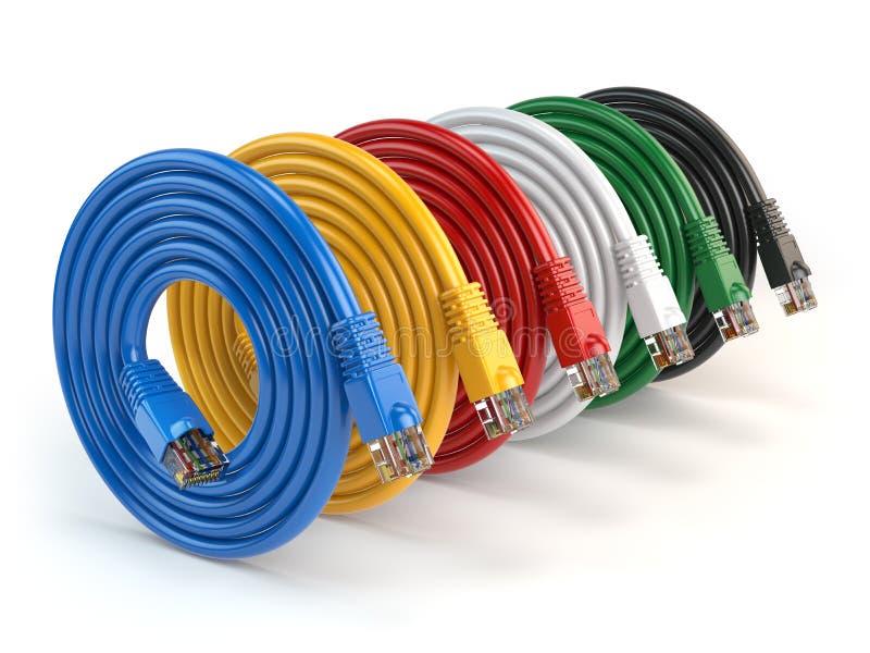 Set of Colorful of LAN Network Connection Ethernet Cables. Inter Stock ...