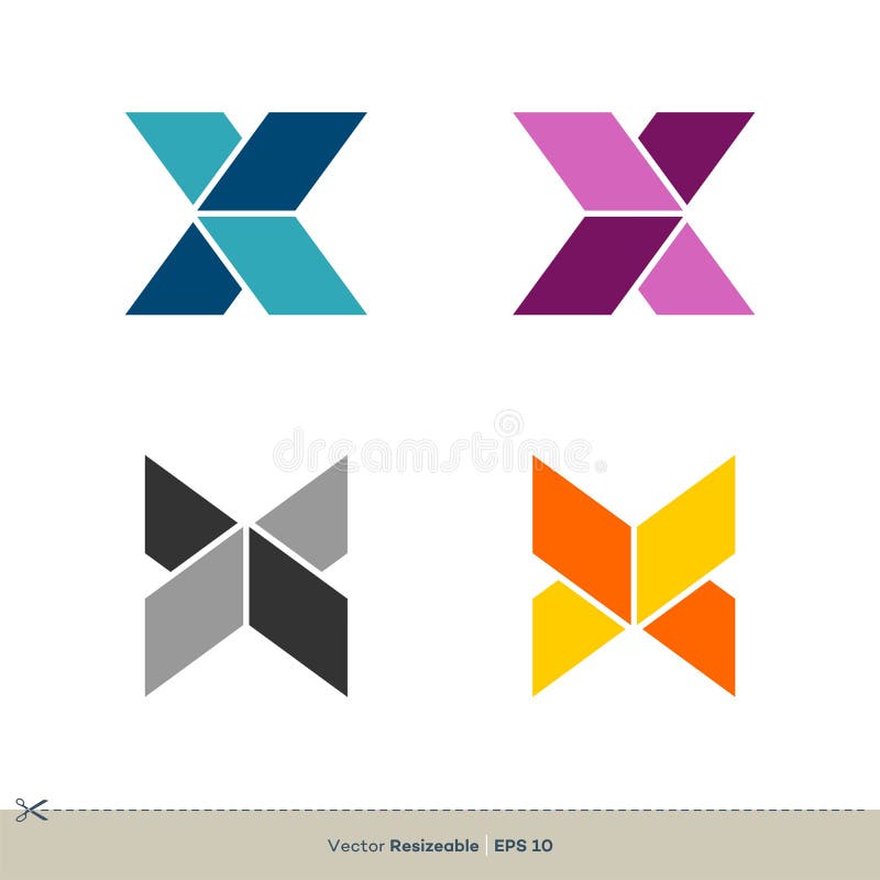 Set Colorful Letter X Vector Logo Template Illustration Design. Vector ...