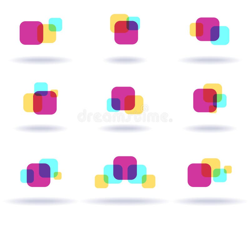 Set of colorful logos stock vector. Illustration of quadrant - 14342719