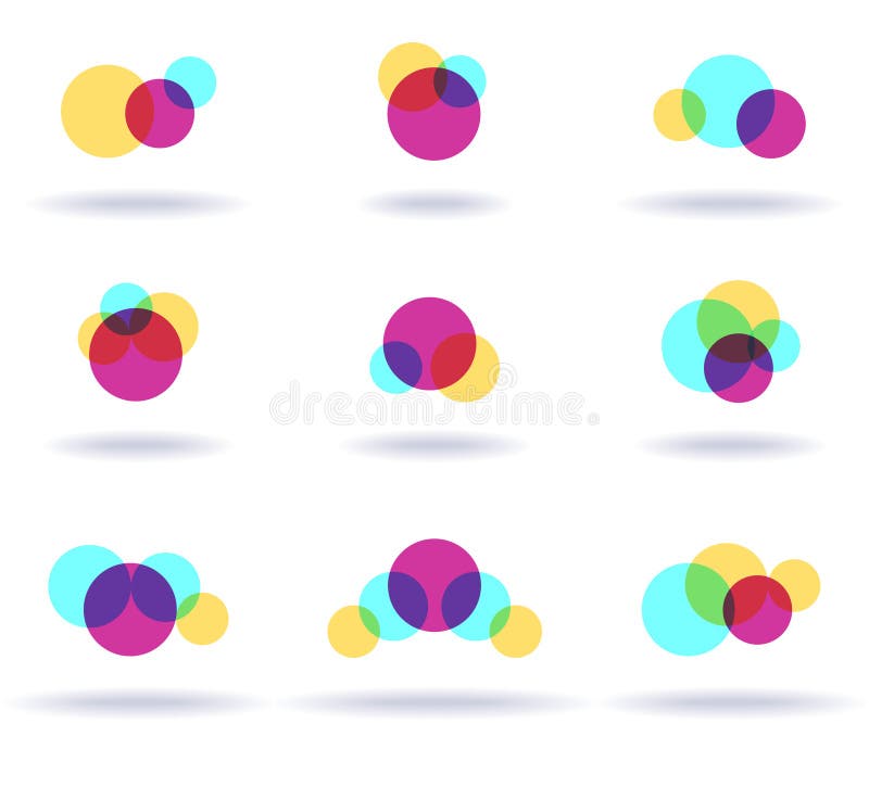Set of colorful logos stock vector. Illustration of geometric - 14344912