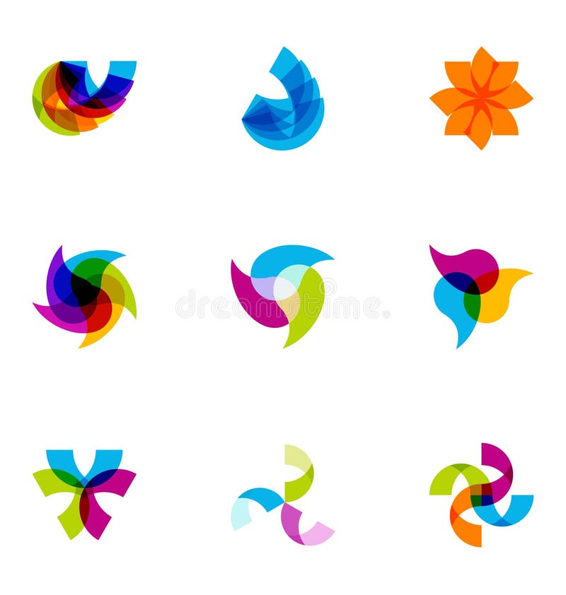 Set Of Abstract Colorful Logos Stock Vector - Illustration of emblem ...