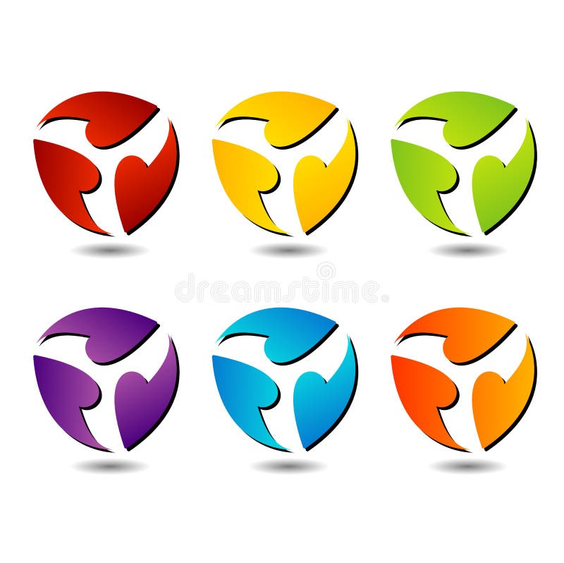 Set of colorful logos stock vector. Illustration of drawing - 45753065