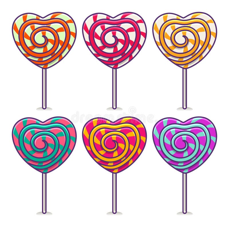 Set of Colorful Lollipops stock vector. Illustration of stick - 223192003