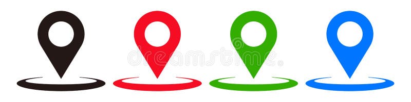 A Set of Colorful Map Icons. Vectors. Stock Vector - Illustration of ...