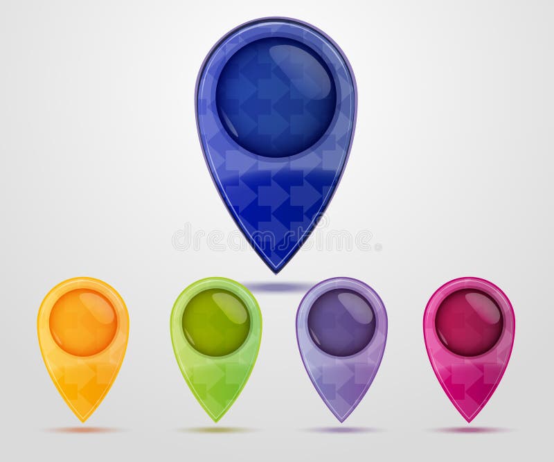 Set of Colorful Map Markers Stock Vector - Illustration of label ...
