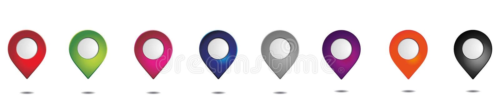 Location Pin Set. Map Pin, Pointer Stock Illustration - Illustration of position, logo: 257847564