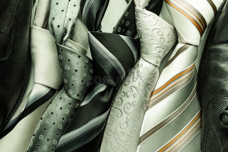 Set of Colorful Men S Ties Isolated on Dark Background Stock Photo ...