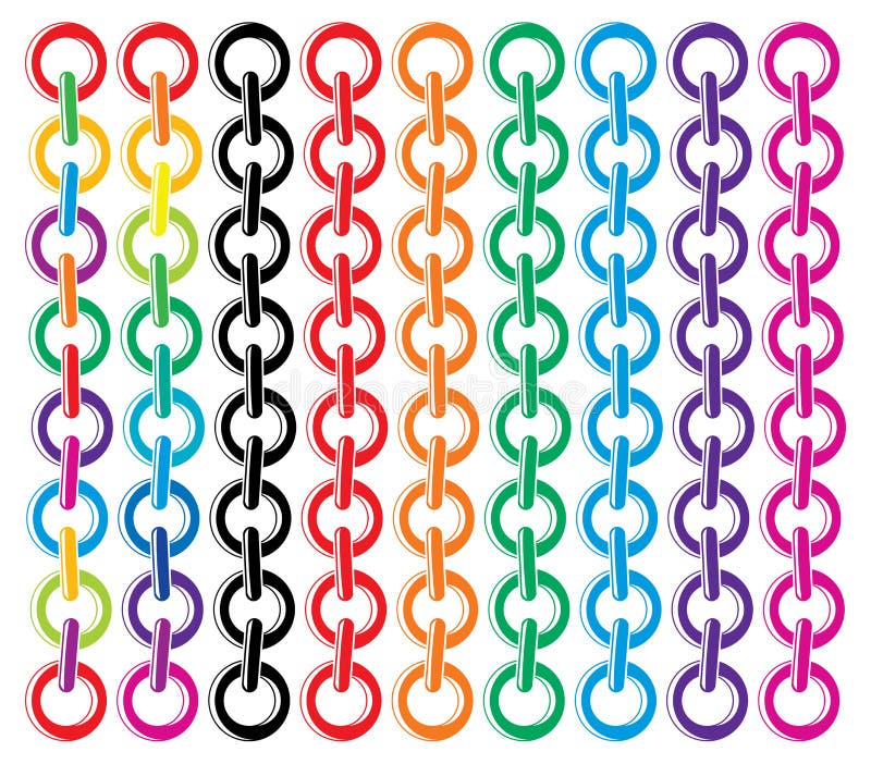 Set of Colorful Metal Chains, Vector Stock Vector - Illustration of ...