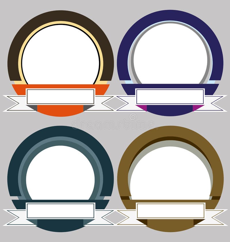 Set of Colorful Modern Emblem Frames Stock Vector - Illustration of ...