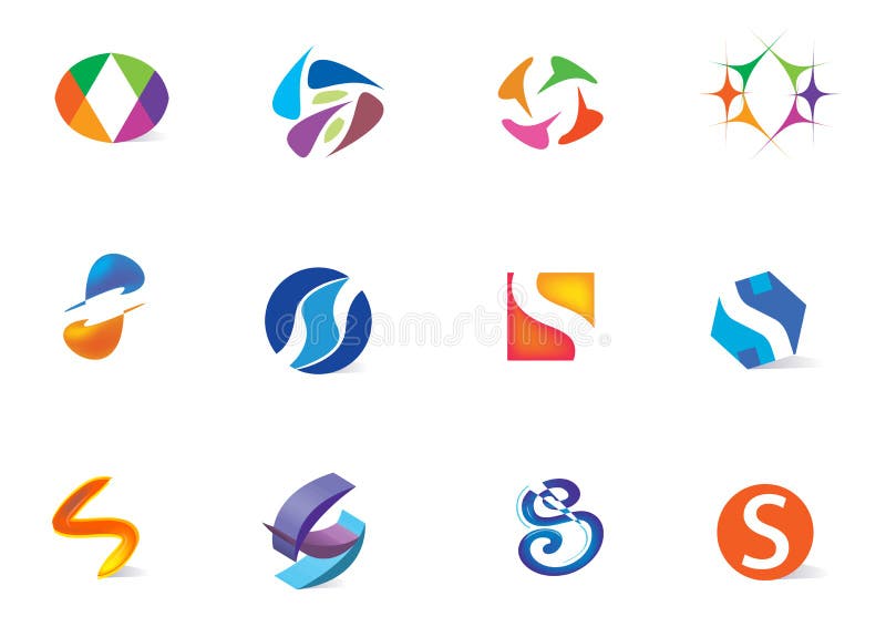 Colorful modern logos stock vector. Illustration of design - 18436533