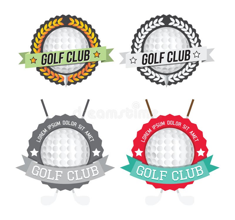 Set of Colorful and Monochromatic Golf Club Badges Stock Vector ...