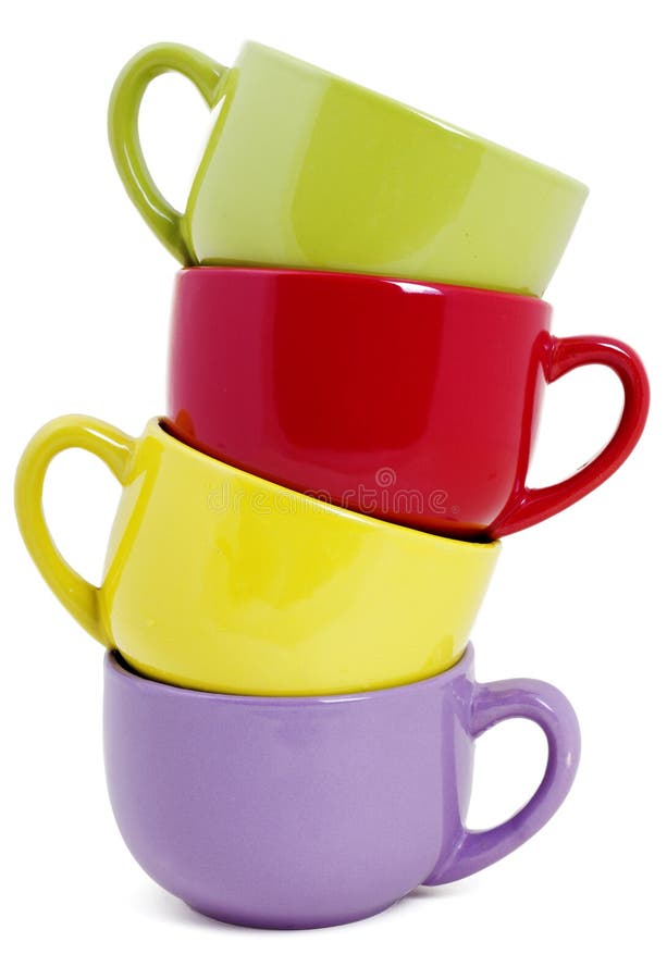 Set of colorful mugs stock image. Image of shiny, stack - 27535175
