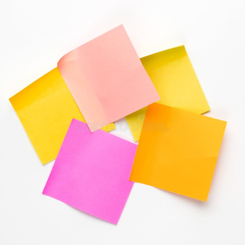 Set of Colorful Note Stickers on White Background Stock Image - Image ...
