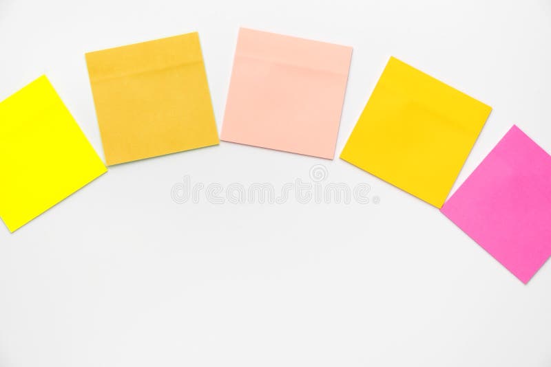 Set of Colorful Note Stickers on White Background Stock Image - Image ...