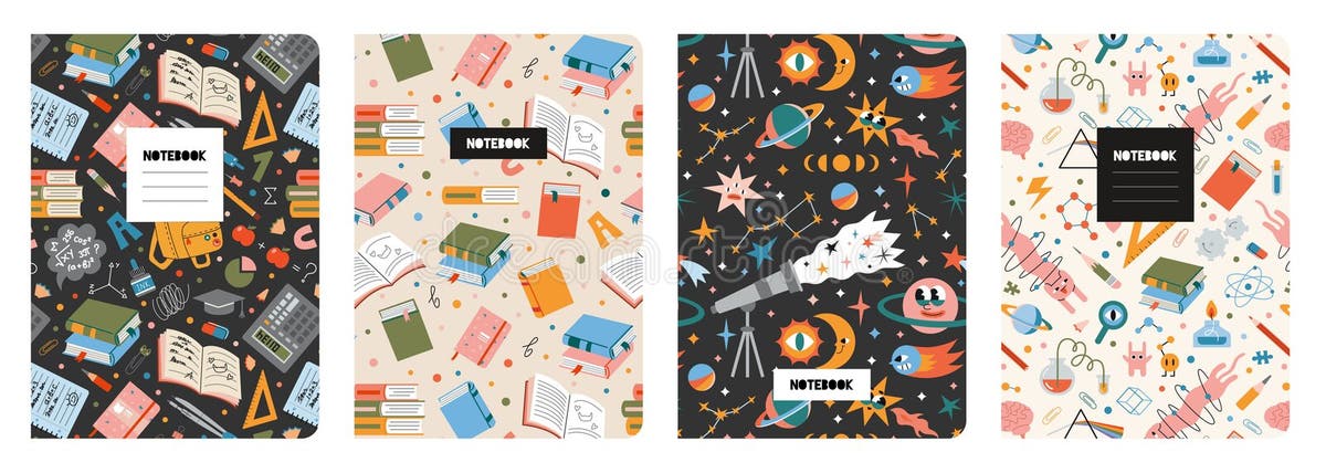 Colorful Notebook Covers Stock Illustrations – 4,041 Colorful Notebook ...