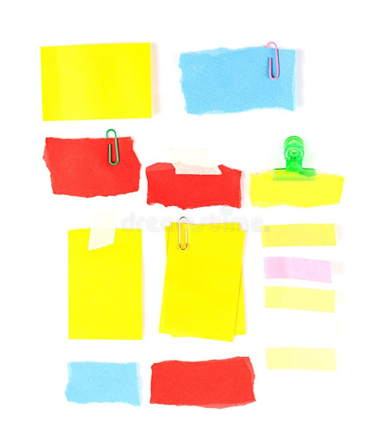 Set of Colorful Notepaper on White Stock Photo - Image of note, list ...