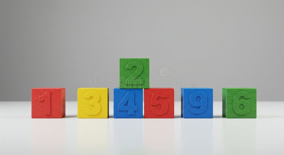 Colorful Number Blocks Arranged in a Step-like Formation Stock ...