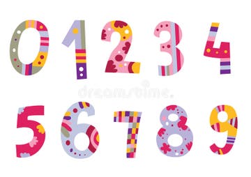 Set of Colorful Numbers stock vector. Illustration of resolving - 15242773