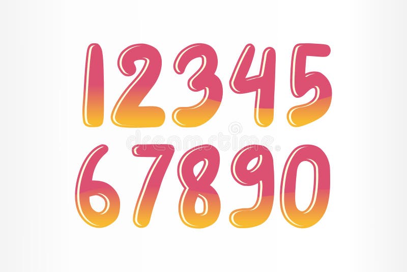 Set of Colorful Numbers Collections Vector Illustration Stock Vector ...