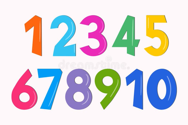 Set of Colorful Numbers. Vector Illustration. Template Elements for ...