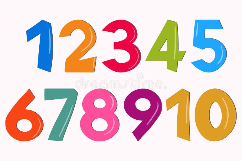 Set of Colorful Numbers. Vector Illustration. Template Elements for ...