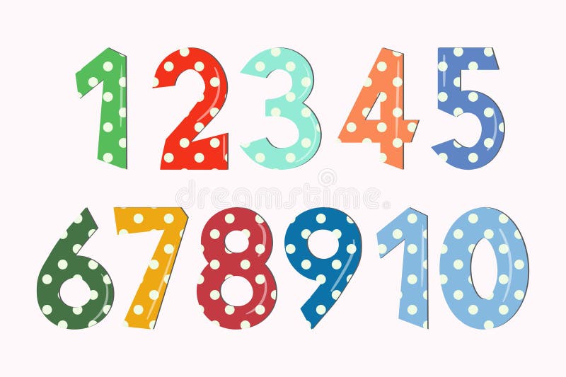 Set of Colorful Numbers. Vector Illustration. Template Elements for ...