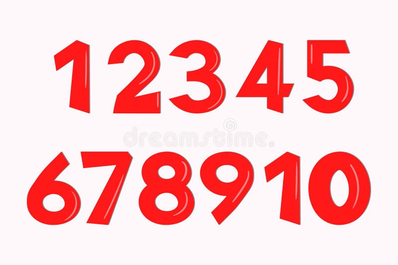Set of Colorful Numbers. Vector Illustration. Template Elements for ...