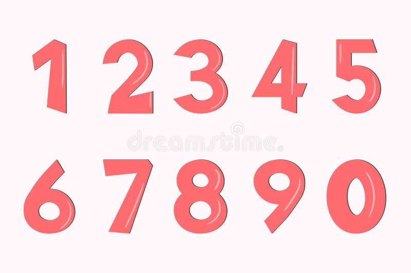 Set of Colorful Numbers. Vector Illustration. Template Elements for ...