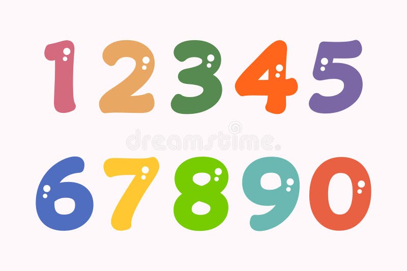 Set of Colorful Numbers. Vector Illustration. Template Elements for ...