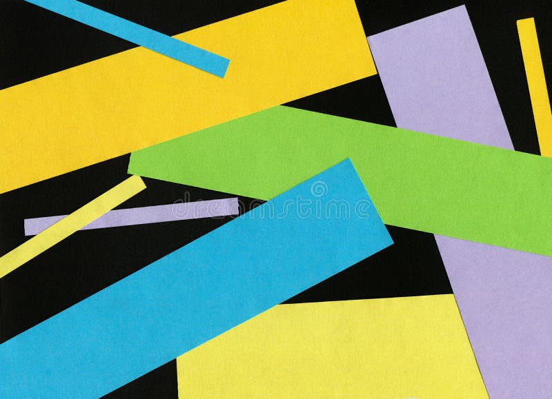 Set Colorful Paper Scraps on Black Background Stock Image - Image of ...