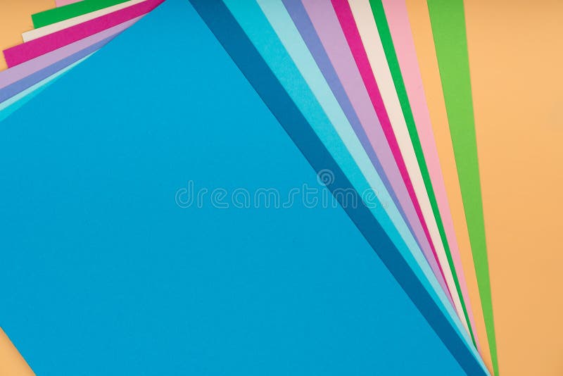 Set of Colorful Paper Sheets Flat Lay Stock Illustration - Illustration ...