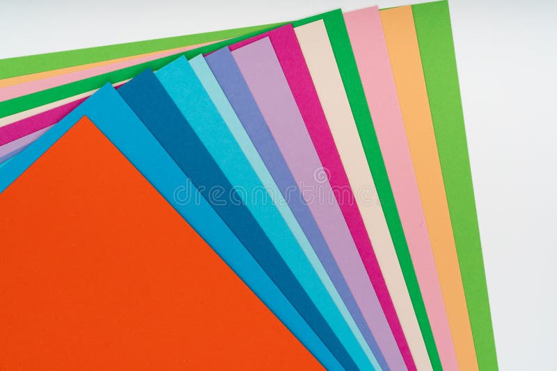 Set of Colorful Paper Sheets Flat Lay Stock Photo - Image of school ...