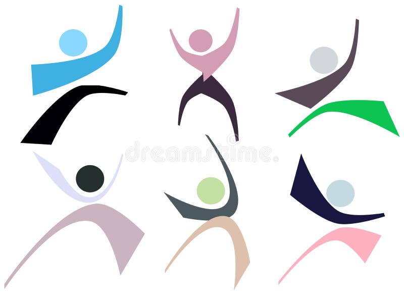 Set of Colorful People Logos Isolated Stock Vector - Illustration of ...