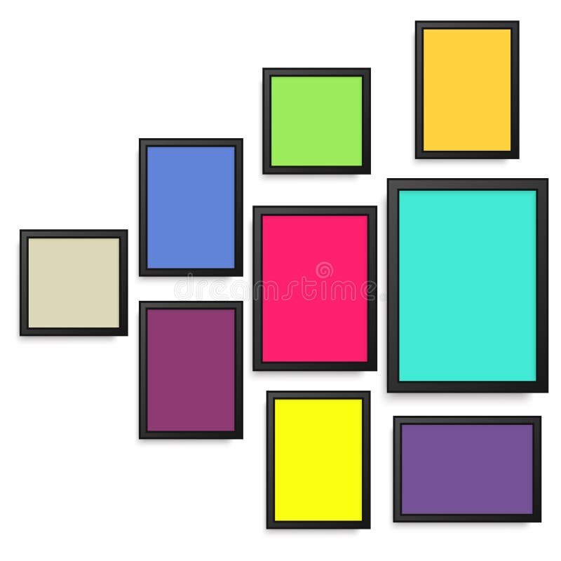 Set of Colorful Photo Frames. Vector. Stock Vector - Illustration of ...
