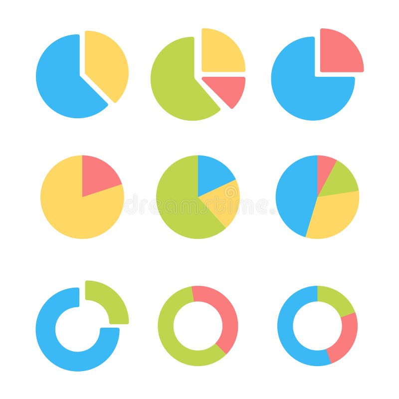 Set of Colorful Pie Chart Icons. Vector Illustration Stock Vector ... Set of Colorful Pie Chart Icons. Vector Illustration Stock Vector ...